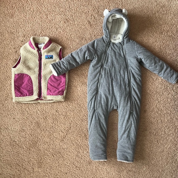 Patagonia | Other | 218 Month Patagonia Vest And Gap Snowsuit | Poshmark